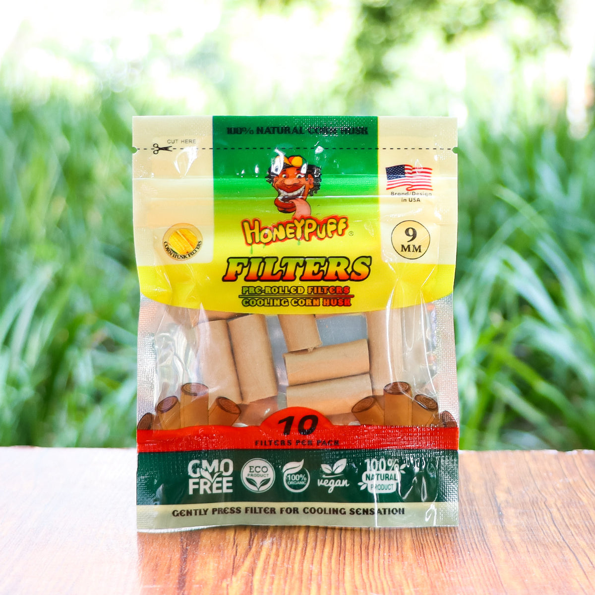 HONEYPUFF Corn Husk Filter Tips, Organic Pre Rolled Tips, Ø 9 Filters