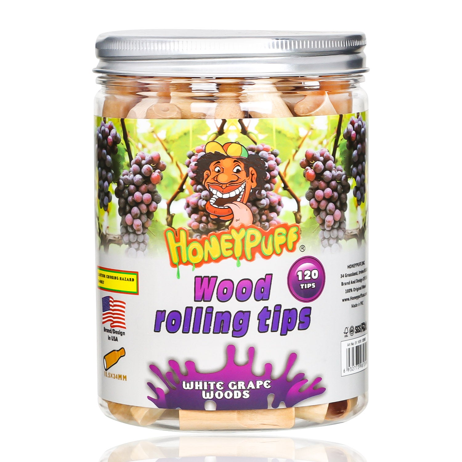HONEYPUFF Grape Flavored Wood Rolling Filter Tips, 40 mm Cigarette Hol