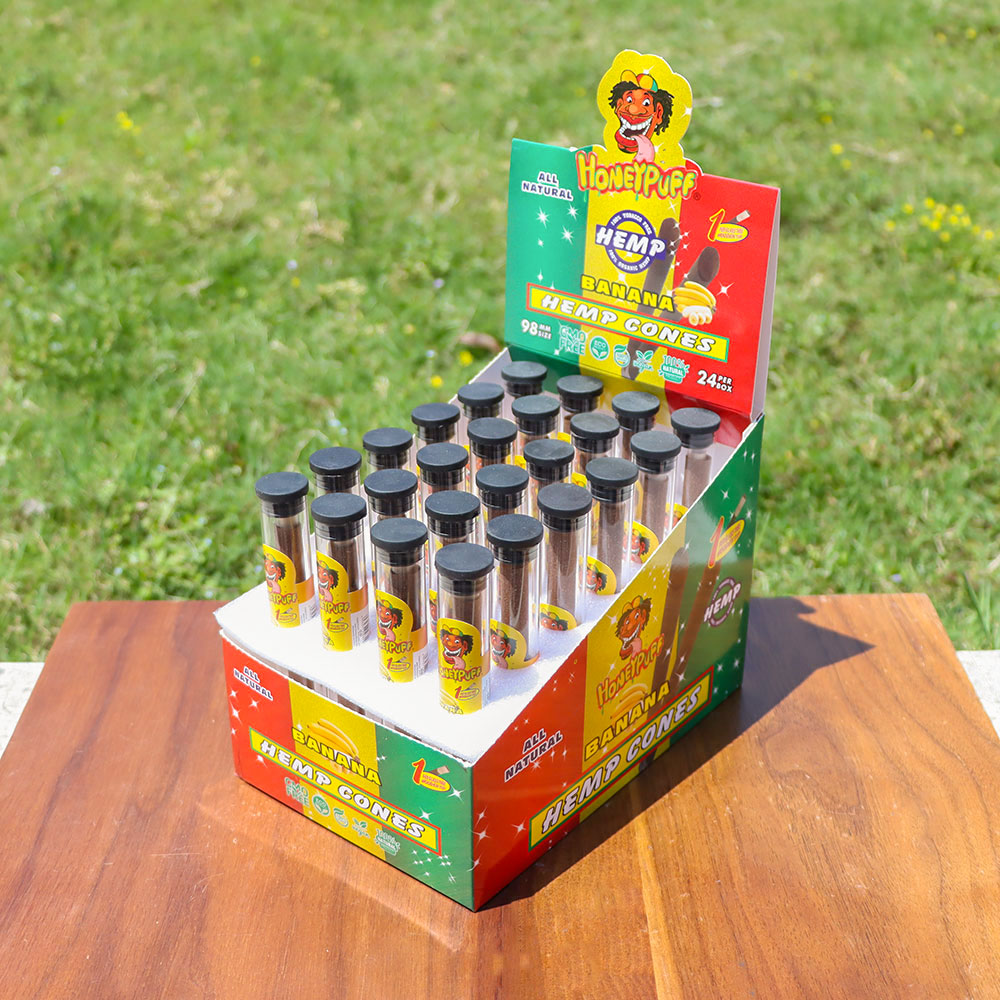 HONEYPUFF 98 mm Banana Flavored Pre Rolled Cones, Wood Tips Rolling Co