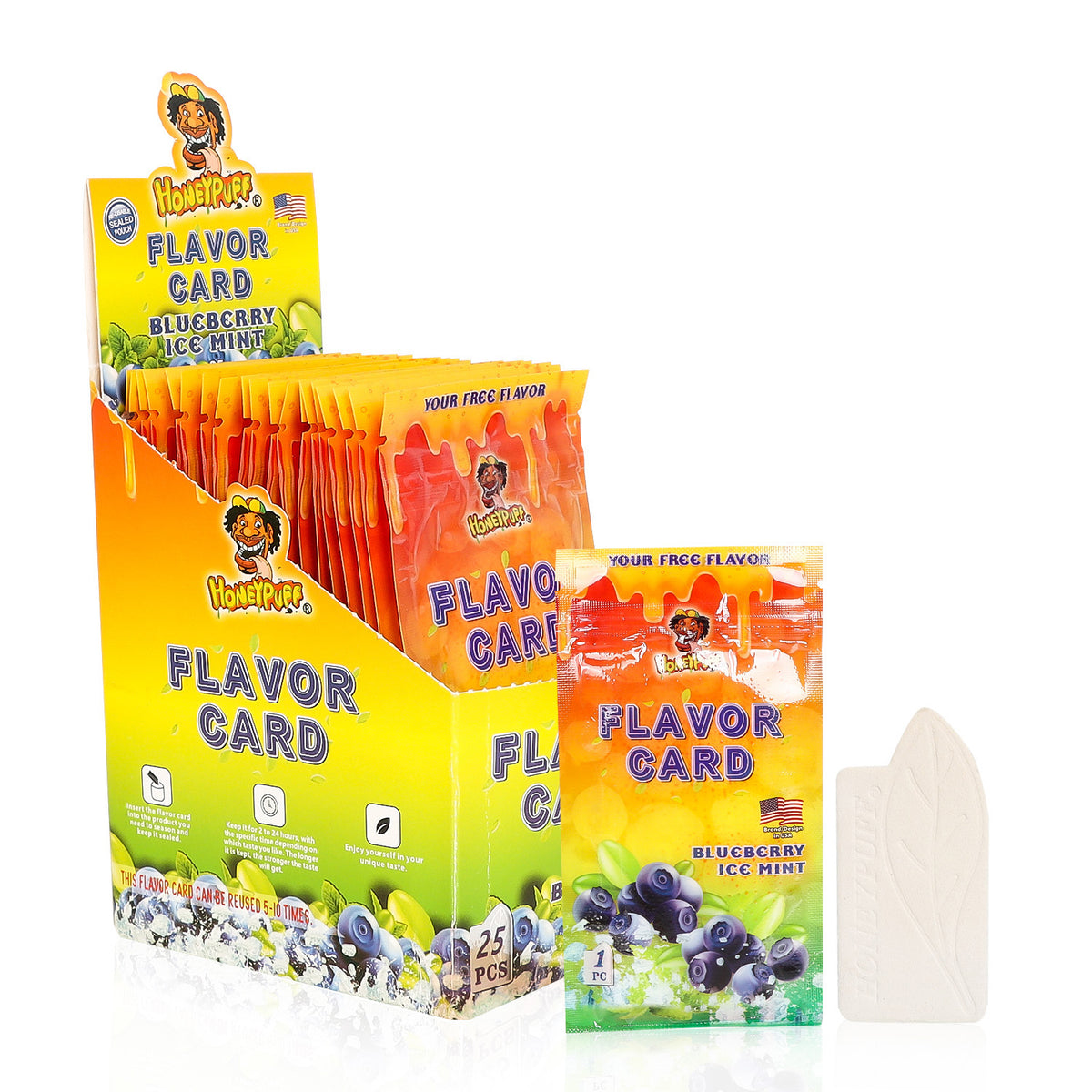 HONEYPUFF Blueberry Ice Mint Flavour Cards, King Size Cigarette Insert