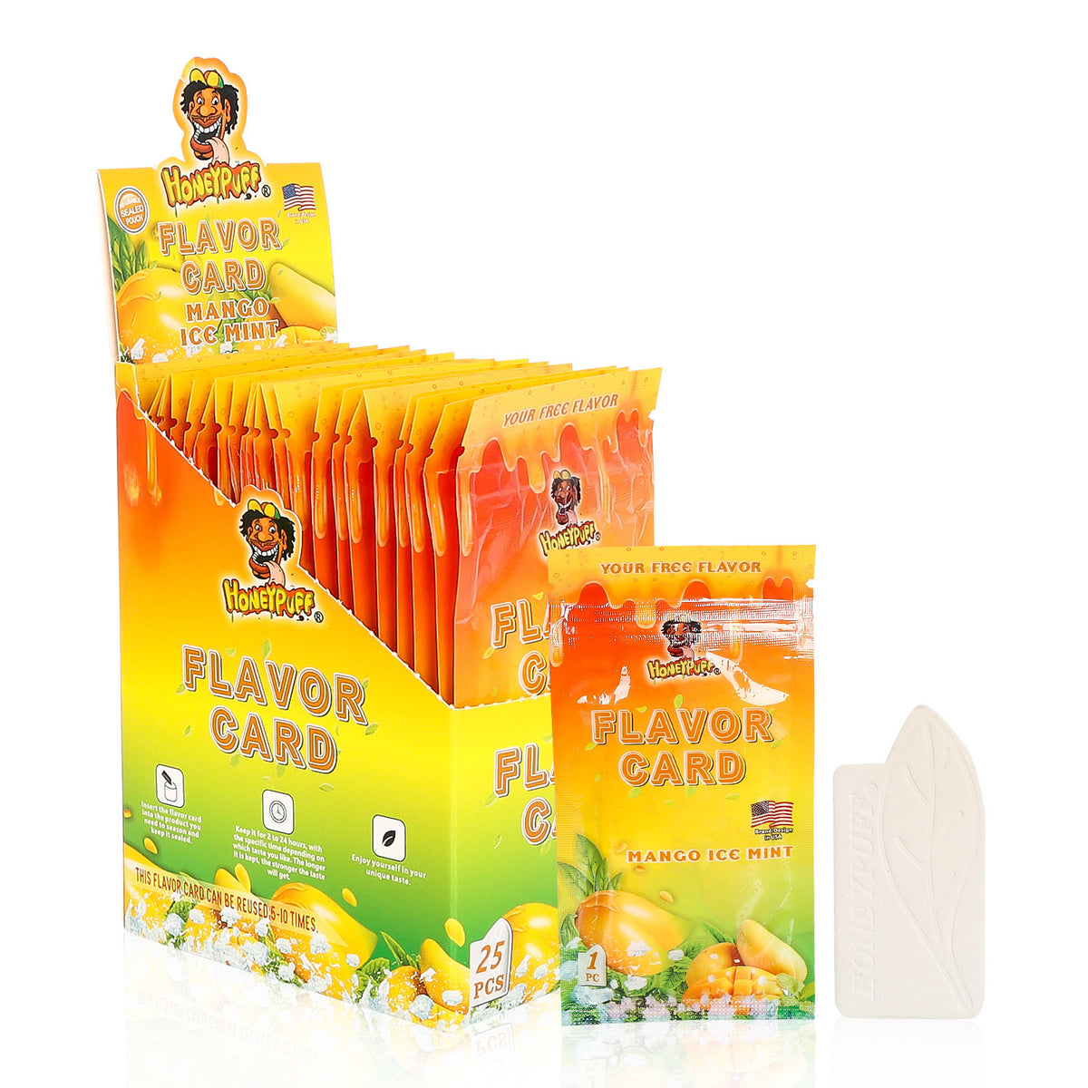 HONEYPUFF Mango Ice Mint Flavour Cards, King Size Cigarette Insert Inf