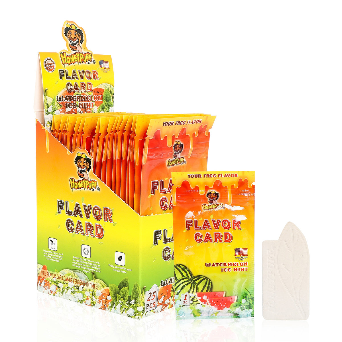 HONEYPUFF Watermelon Ice Mint Flavour Cards, King Size Cigarette Inser