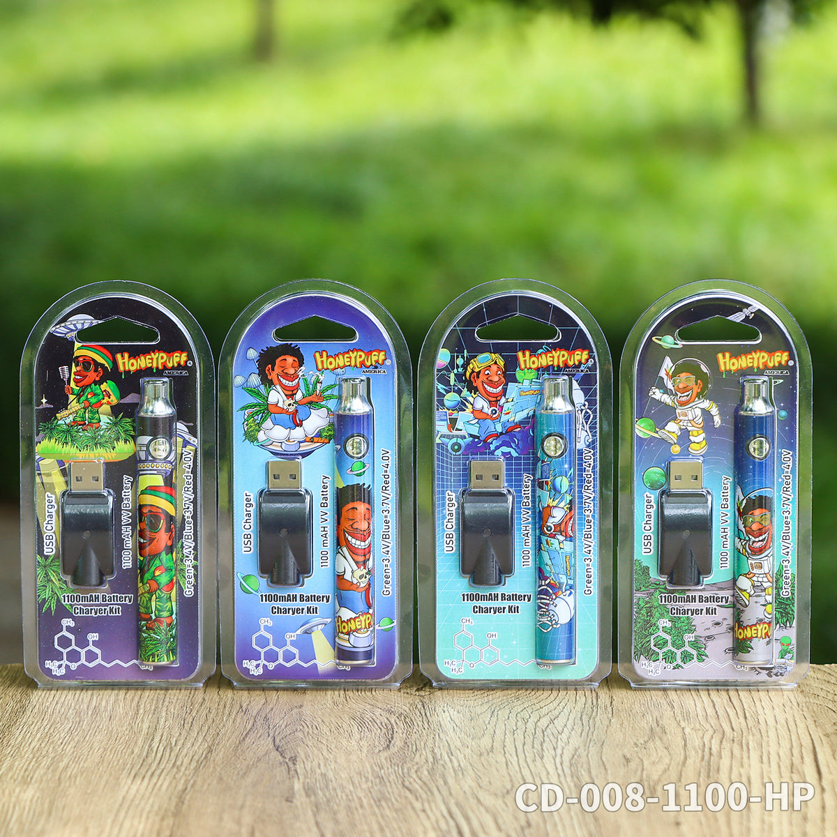 HONEYPUFF hot sale 1100 mAH battery vape accessories with different de