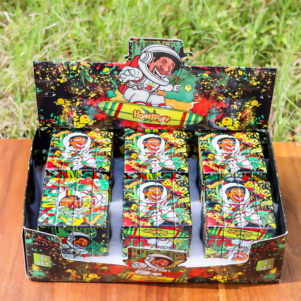 HONEYPUFF Cube Shape Plastic Smoker Grinder, 58 mm 4 Lay Herb Grinder,