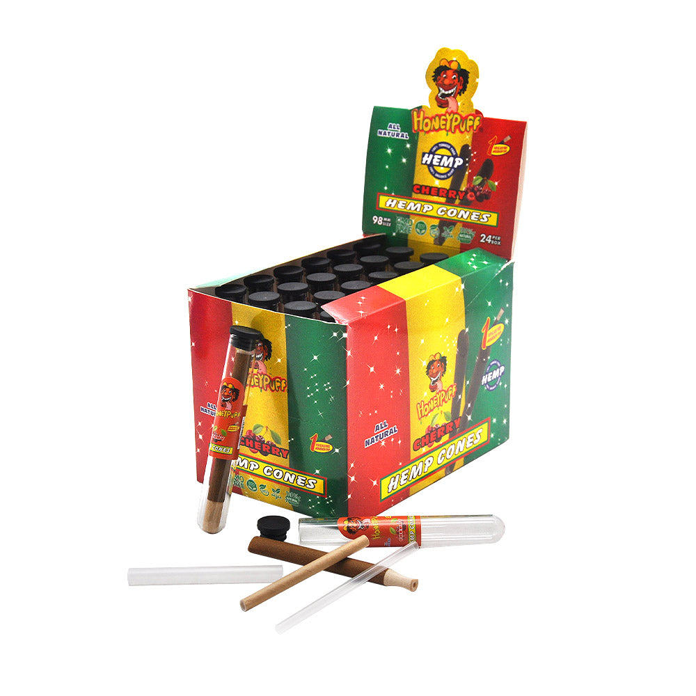 HONEYPUFF 98 mm Cherry Flavored Pre Rolled Cones, Wood Tips Rolling Co