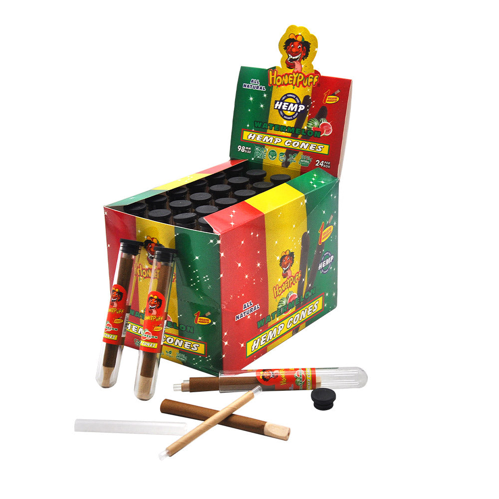 HONEYPUFF 98 mm Watermelon Flavored Pre Rolled Cones, Wood Tips Rollin