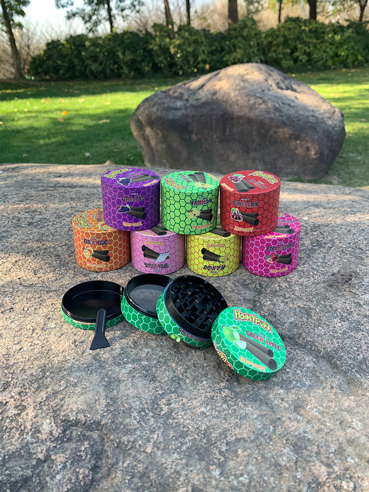 HONEYPUFF 4 Lay Zinc Metal Smoker Grinder, 50 mm Herb Grinder, Easy Cl