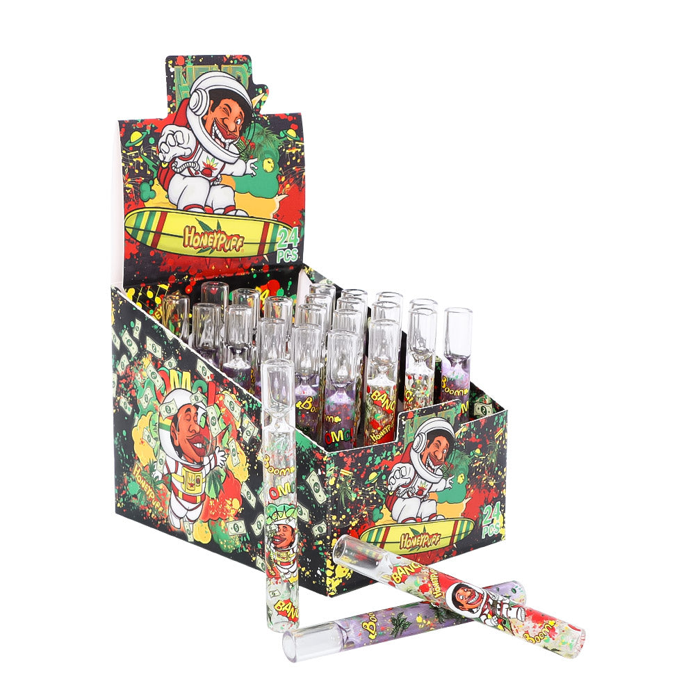 HONEYPUFF Glass One Hitter, 103 mm Glass Smoking Tobacco Pipes, Easy C